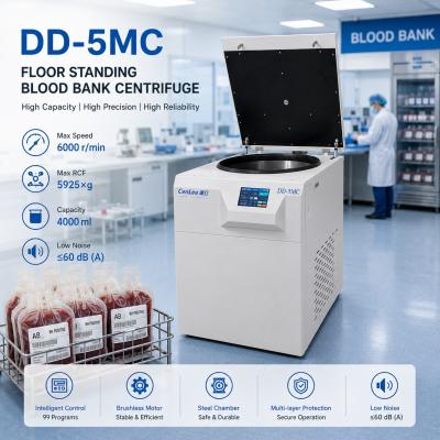 China Factory Newest Floor Standing 450ml 500ml Blood Centrifugal  6000rpm Low Speed Centrifuge 4L for Lab Blood Bank Centrifuge 5MC for sale