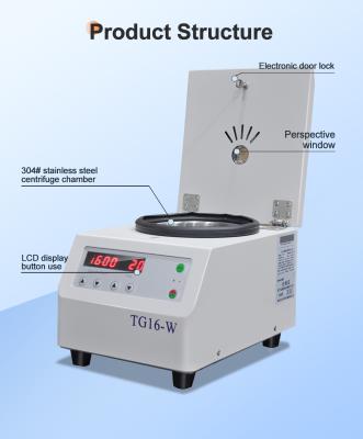 China Cenlee TG16-W Laboratory Microcentrifuge CE Standard 220V 50Hz 5A 295x225x215mm Small Footprint Brushless Motor Stainless Steel for sale