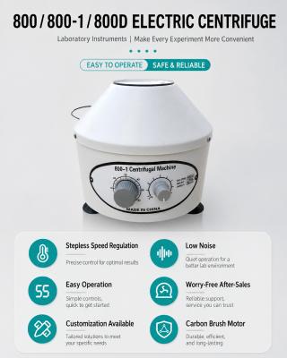 China 800D Benchtop Electric Centrifuge Plasma Separation Mini Centrifuge Machine Metal Portable 4000rpm 6x20ml Angle Rotor for sale