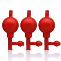 China Factory Price With 3 Openings Red Pipetting Ball Quantitative Suction Bulb Rubber Pipette Filler Lab Suction Ball Pipette for sale