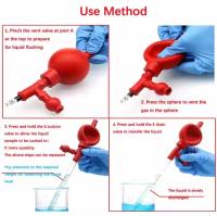 China Factory Price With 3 Openings Red Pipetting Ball Quantitative Suction Bulb Rubber Pipette Filler Lab Suction Ball Pipette for sale
