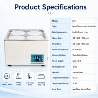 China Cenlee Four-Hole PID Digital Thermostatic Water Bath 100°C 800W for Biology Sample Warming and Incubation for sale