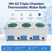 China HH-S3 Triple Chamber Thermostatic Water Bath 100°C 900W Independent Control for Laboratory Sample Heating and Incubation for sale