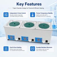 China HH-S3 Triple Chamber Thermostatic Water Bath 100°C 900W Independent Control for Laboratory Sample Heating and Incubation for sale
