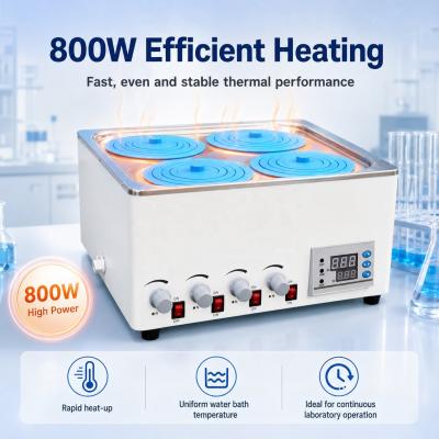 China Cenlee 4-Hole Thermostatic Magnetic Stirrer Water Bath, 0-2400rpm 304 Stainless Steel for Chemical Research and Sample Heating for sale