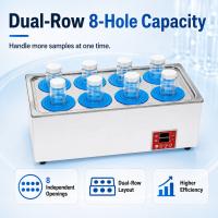 China Cenlee HH-8 Pharmaceutical Chemical Testing Dual-Row 8-Hole ±0.5°C Uniform Heating 100°C Digital Thermostatic Water Bath for sale