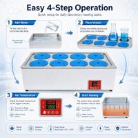 China Cenlee Aquaculture Hygiene Education Lab 8-Hole 1500W RT+5°C to 100°C Stainless Steel Digital Constant Temperature Water Bath for sale