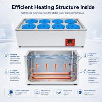 China Cenlee Aquaculture Hygiene Education Lab 8-Hole 1500W RT+5°C to 100°C Stainless Steel Digital Constant Temperature Water Bath for sale