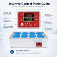China Cenlee Aquaculture Hygiene Education Lab 8-Hole 1500W RT+5°C to 100°C Stainless Steel Digital Constant Temperature Water Bath for sale
