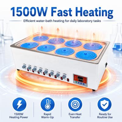 China Cenlee 304 Stainless Steel 8-Hole Constant Temperature Magnetic Stirrer Water Bath for Pharma Biology and Education Labs for sale