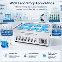 China Cenlee Digital 8-Position Magnetic Stirring Water Bath 100°C Independent Speed Control for Water Testing and Sample Preparation for sale