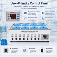 China Cenlee Digital 8-Position Magnetic Stirring Water Bath 100°C Independent Speed Control for Water Testing and Sample Preparation for sale