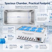 China Cenlee Digital 8-Position Magnetic Stirring Water Bath 100°C Independent Speed Control for Water Testing and Sample Preparation for sale