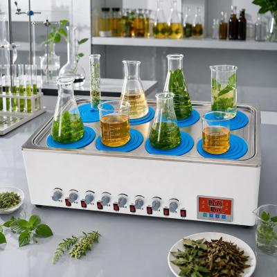 China Pharma Lab Sample Preparation Precise Temperature Control 8-Position 100°C 1500W Stainless Steel Magnetic Stirring Water Bath for sale