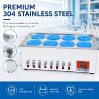 China Pharma Lab Sample Preparation Precise Temperature Control 8-Position 100°C 1500W Stainless Steel Magnetic Stirring Water Bath for sale