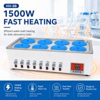 China Pharma Lab Sample Preparation Precise Temperature Control 8-Position 100°C 1500W Stainless Steel Magnetic Stirring Water Bath for sale