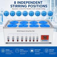 China Pharma Lab Sample Preparation Precise Temperature Control 8-Position 100°C 1500W Stainless Steel Magnetic Stirring Water Bath for sale