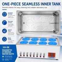 China Pharma Lab Sample Preparation Precise Temperature Control 8-Position 100°C 1500W Stainless Steel Magnetic Stirring Water Bath for sale
