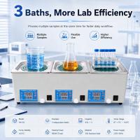 China Cenlee Laboratory Sample Heating Independent 3 Chamber Control 100°C 900W 304 Stainless Steel Thermostatic Water Bath for sale