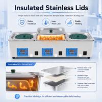 China Cenlee Laboratory Sample Heating Independent 3 Chamber Control 100°C 900W 304 Stainless Steel Thermostatic Water Bath for sale