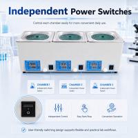 China Cenlee Laboratory Sample Heating Independent 3 Chamber Control 100°C 900W 304 Stainless Steel Thermostatic Water Bath for sale