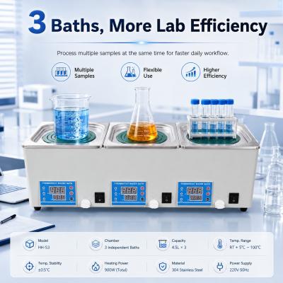 China CENLEE Constant Temperature Water Bath HH-S3 Stainless Steel Heated Bath with 3 Independent Holes for Medical and Industrial Lab for sale