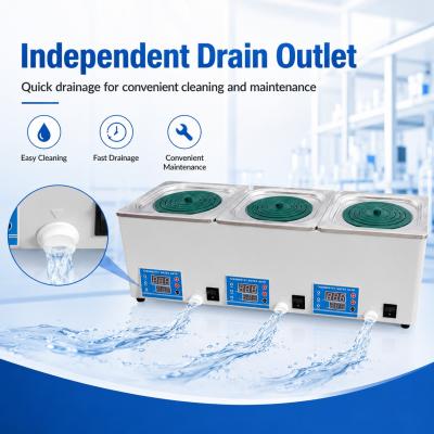 China CENLEE 3 Hole 3 Temperature Digital Water Bath Stainless Steel Constant Temperature Bath for University Biology Chemistry Labs for sale