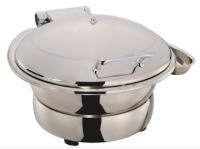 China Round Stainless Steel Induction Chafing Dish Optional φ36cm Food Pan 6.0Ltr with Matching Stand for sale