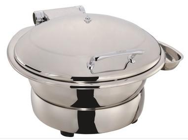 China Round Stainless Steel Induction Chafing Dish Optional φ36cm Food Pan 6.0Ltr with Matching Stand for sale