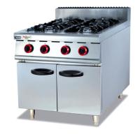 China Silvery White 4 Burners Gas Cooking Stoves With Storage Cabinet 12 Months Guarantee for sale