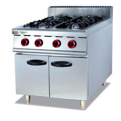 China Silvery White 4 Burners Gas Cooking Stoves With Storage Cabinet 12 Months Guarantee for sale
