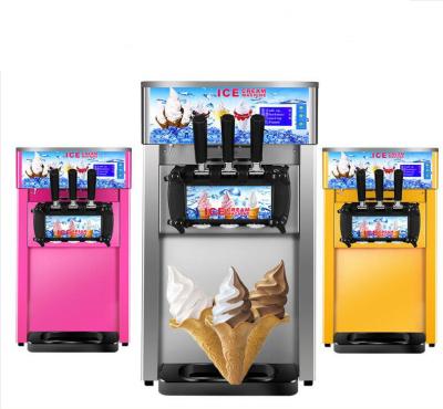 China commercial Ice cream machine desktop three-color soft ice cream machine  stainless steel body for sale