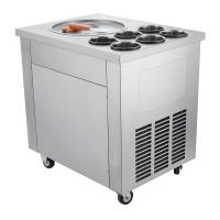 China Single Flat Pan Fried Ice Cream Roll Machine With Optional Container for sale