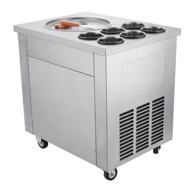 China Single Flat Pan Fried Ice Cream Roll Machine With Optional Container for sale