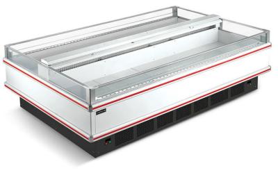 China Supermarket Refrigerator Freezer Island Showcase For Frozen Meat And Seafood for sale