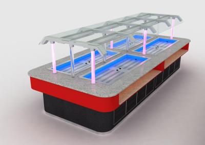China Marble Cold Buffet Counter Crystal Columns Commercial Kitchen Equipments for sale
