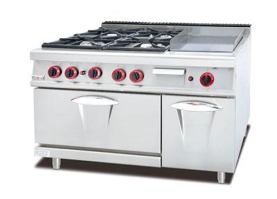 China Combination Cooking Equipment Gas Equipment 6 Burner With Oven for sale