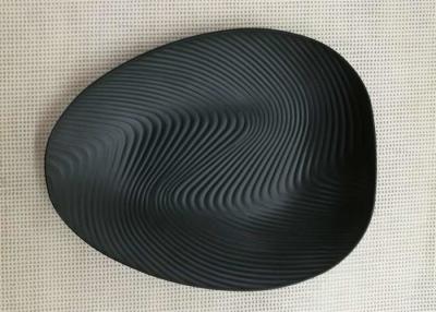 China Imitation Porcelain Dinnerware Sets Korean - style Plate Black Color Ripple Finish for sale