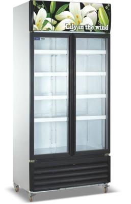 China Commercial Refrigerator Freezer LC-1000M2F , Vertical Showcase With Glass Door for sale