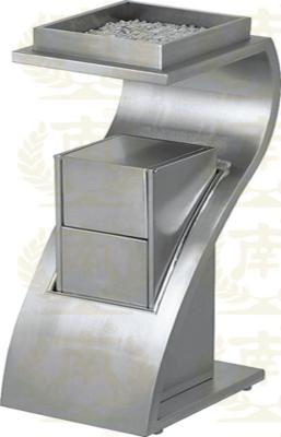 China Glass Black Stainless Steel Dustbin GPX-78B With White Pan for Restaurant for sale