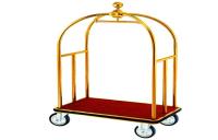 China Silver Stainless Steel Room Service Equipments , Hotel Luxury Luggage Trolley for sale