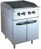 China Stainless Steel 380V Gas Lava Rock Grill With Cabinet 12KW For Kitchen Equipments for sale