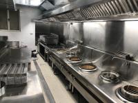 China 2500 x 1200 x 580mm Stainless Steel Catering Equipment Exhaust Hood Against Wall Type for sale