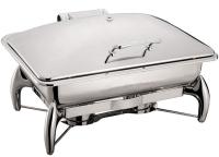 China Stainless Steel Chafing Dish Mechanical Hinge Lid 9.0Ltr Food Pan Buffet Cookwares Electric or Sterno Heat Source for sale