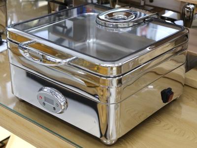 China Temperature Memory Stainless Steel Cookwares / Square Electric Chafing Dish for sale