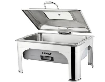 China Large Stainless Steel Cookwares , Digital Display Electric Chafing Dish With Windowed Lid for sale