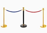 China Dia.32CM Base Mirror-Gold Finish Crowd Control Stanchion Finger - Print Resistant for sale