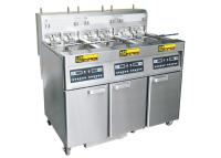 China 84 Liters Commercial Electric Deep Fryer 3 Oil Tank Built - in Oil Filtration System for sale