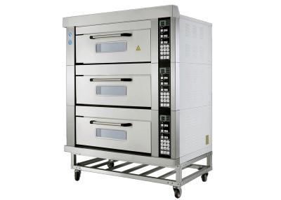 China Deluxe Electric Oven Micro-computer Intelligent Control Smart Preset Menu Function 3 Decks 6 Trays Electric Baking Ovens for sale
