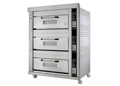 China SS Automatic Gas Bread Oven 3 Decks 6 Trays Computer Version Adjustable Temperature Use Natural Gas or Liquefied Gas for sale